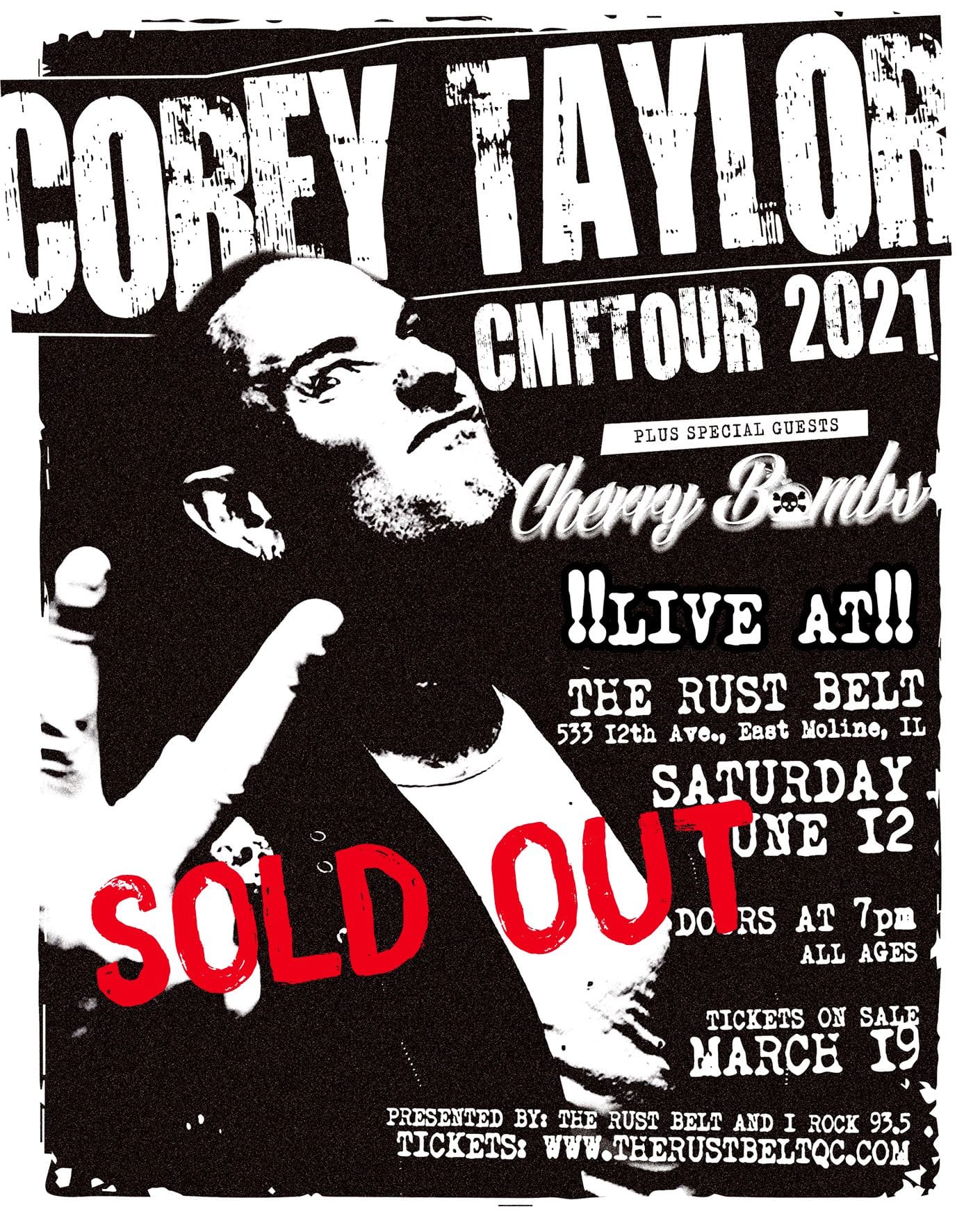 Corey Taylor Show At East Moline's Rust Belt SOLD OUT, Second Show ...